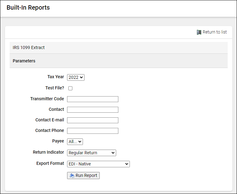 ADM IRS 1099 Extract