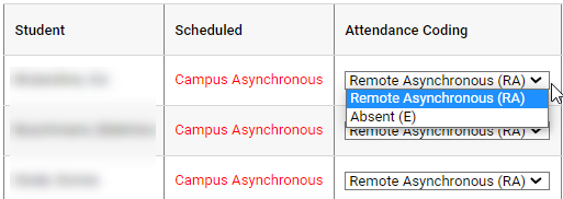 GR Take Attend Campus Wide Remote Async