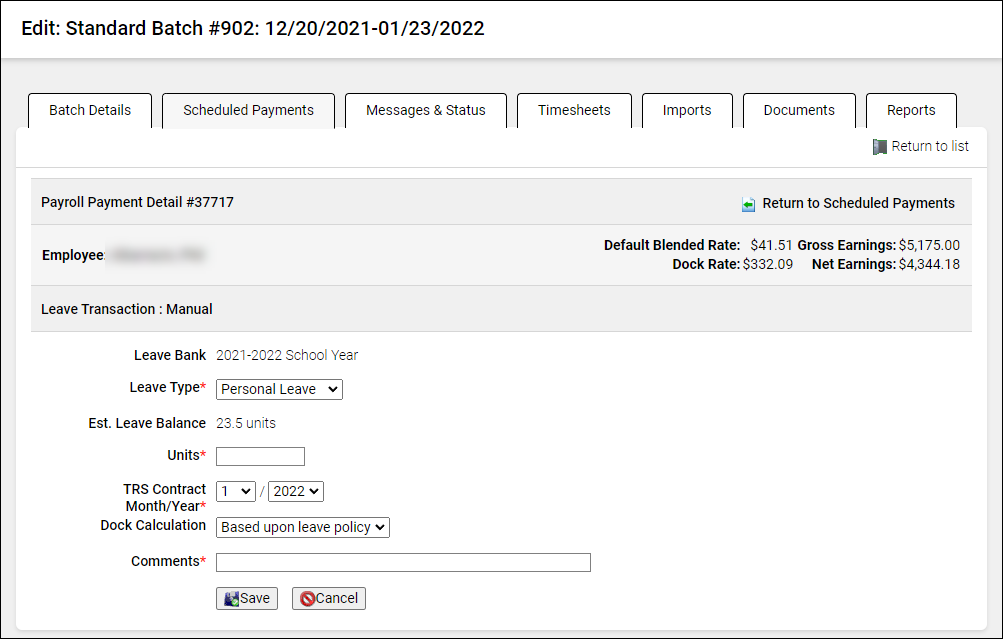 PY Edit Employees Scheduled Payments