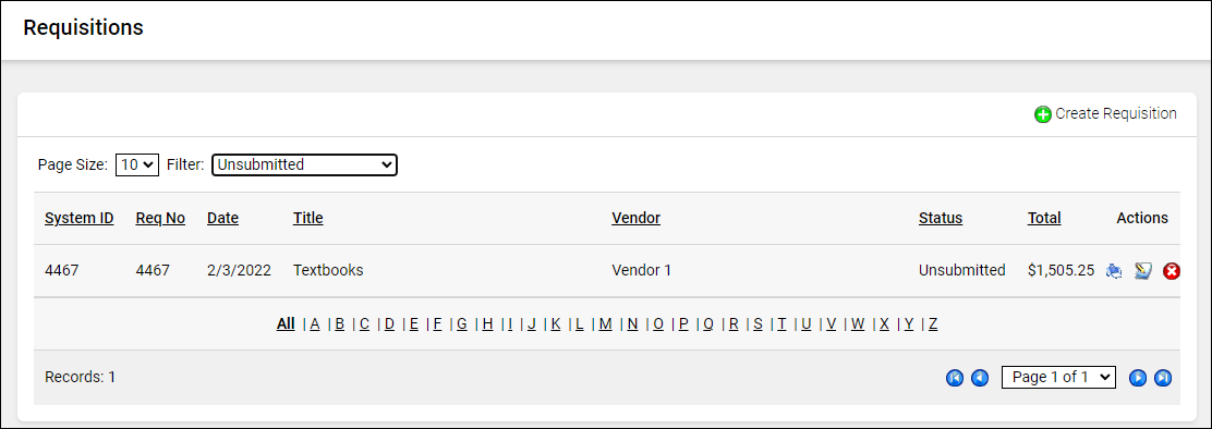 PUR Edit Requisitions